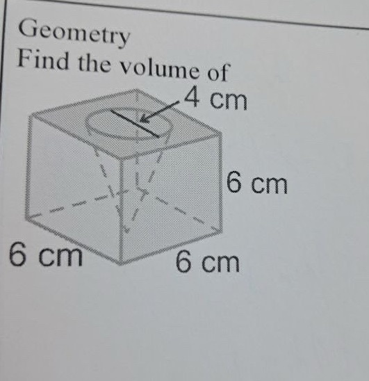 Geometry Find the volume of a cube with a | StudyX