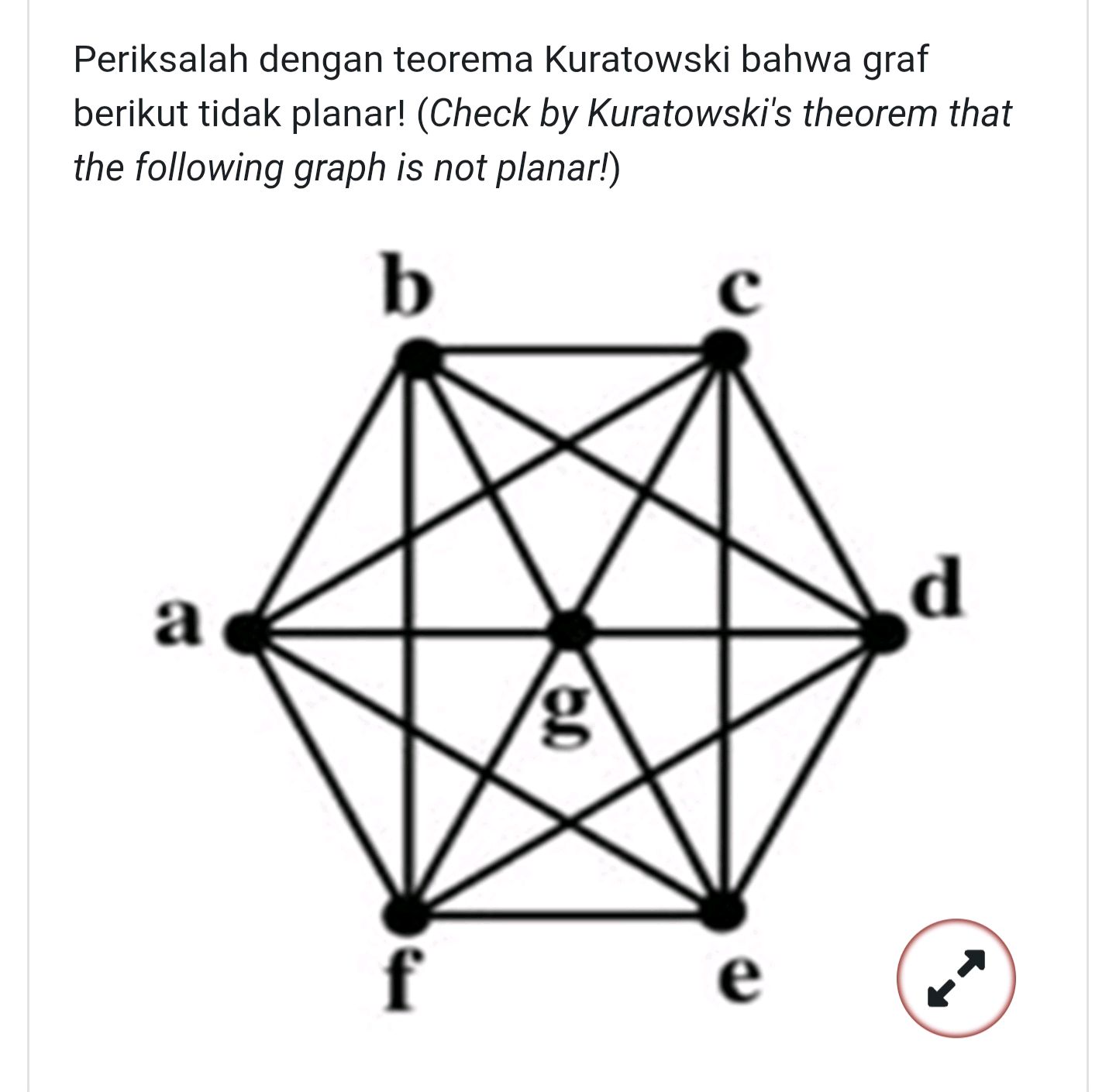 Periksalah dengan teorema Kuratowski bahwa | StudyX