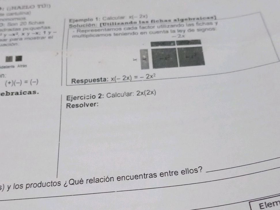 Ejemplo 1: Calcular x(-2x) Respuesta: x(-2x) | StudyX