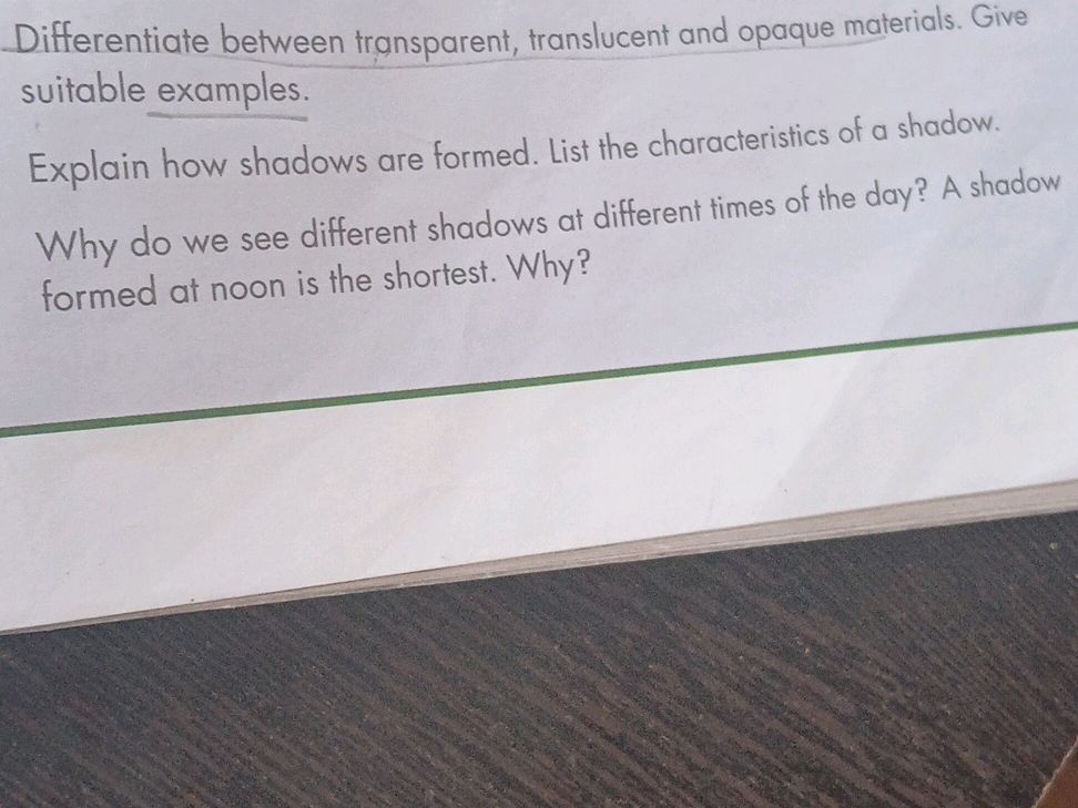 Differentiate between transparent, | StudyX