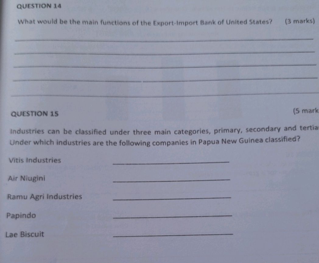 QUESTION 14 What would be the main functions | StudyX