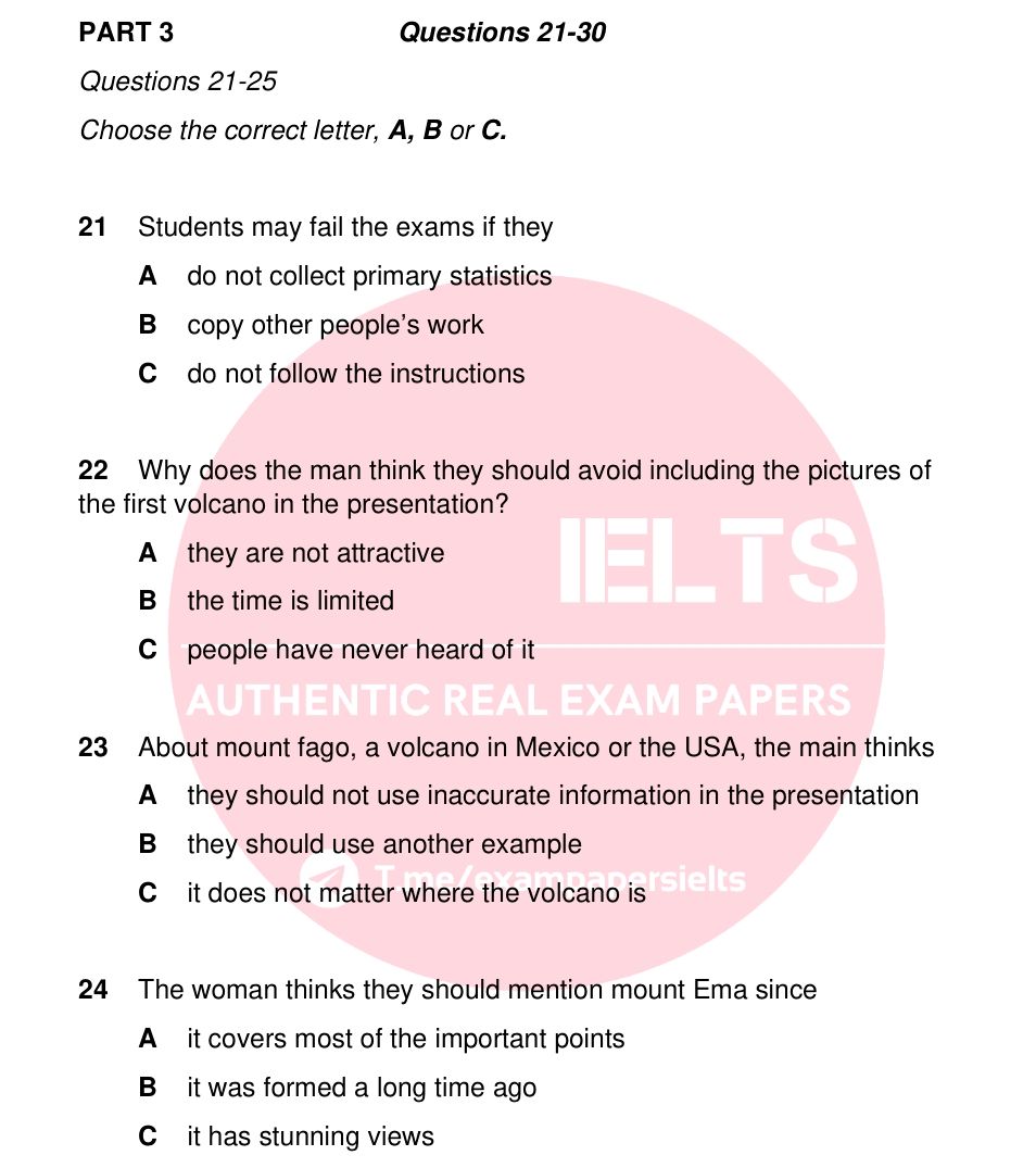 21 Students may fail the exams if they A do