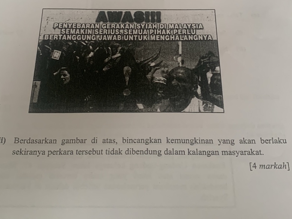 i) Berdasarkan gambar di atas, bincangkan | StudyX