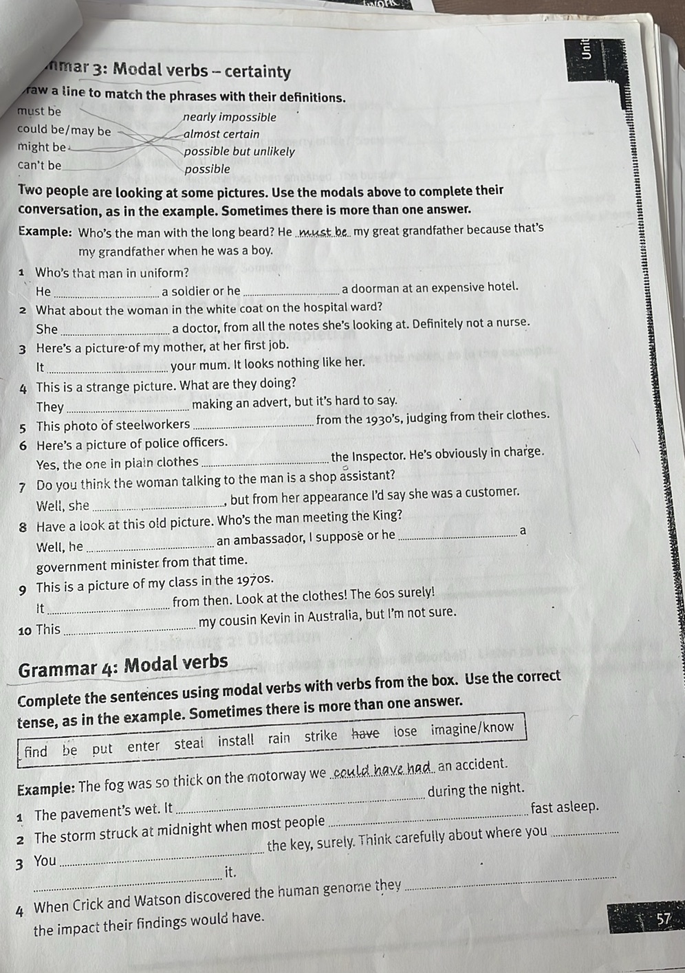 Grammar 3: Modal verbs - certainty raw a | StudyX