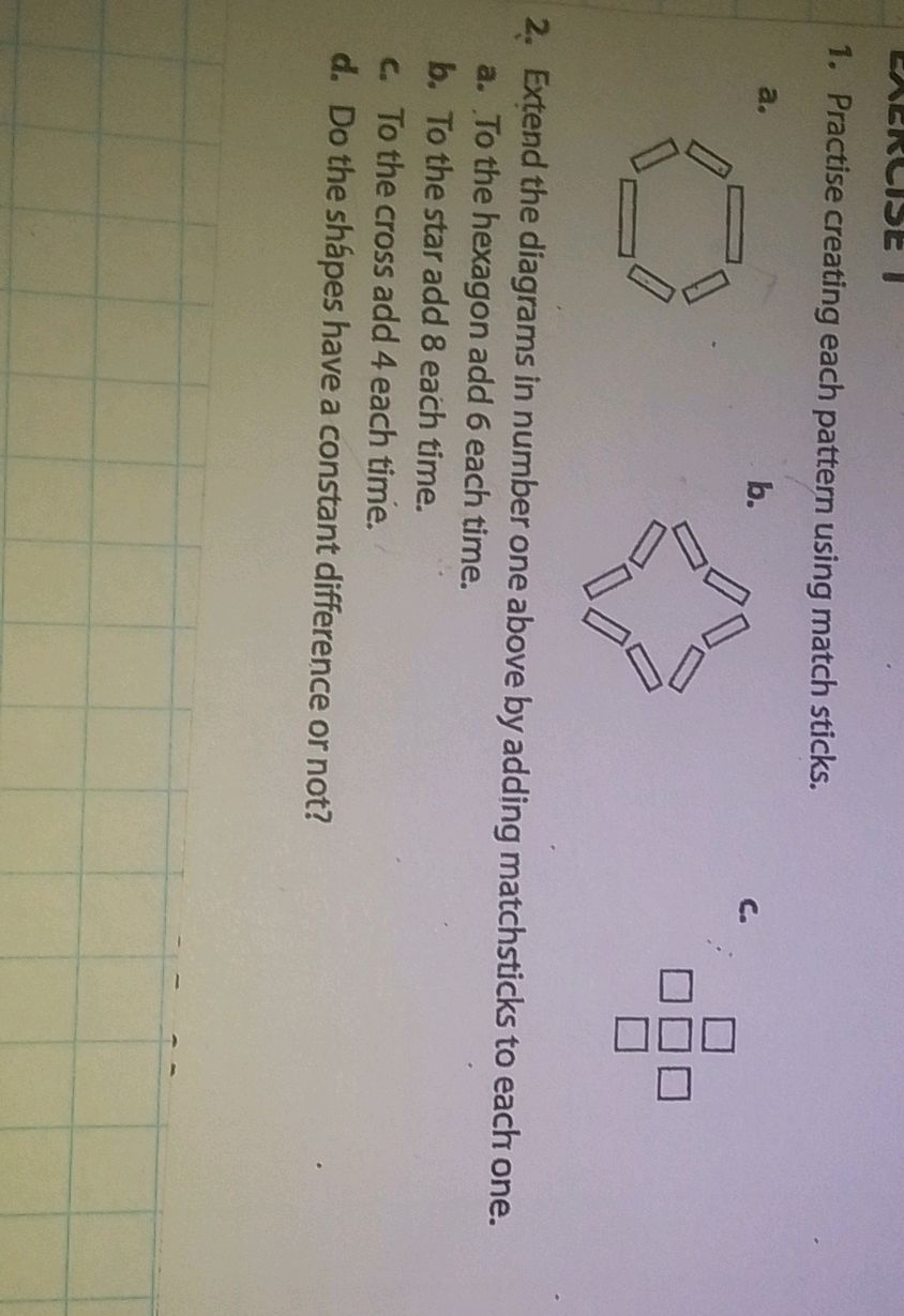 1. Practise creating each pattern using | StudyX