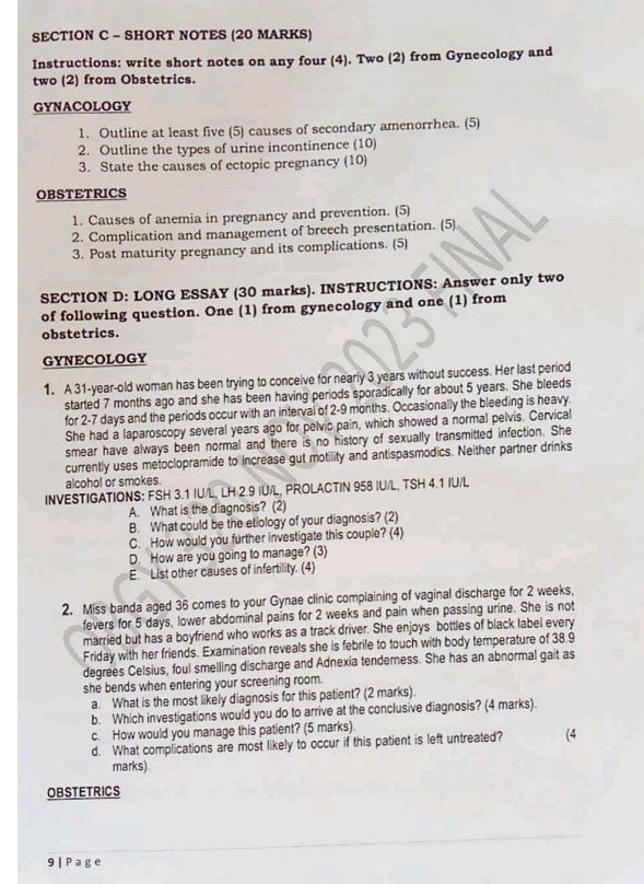 SECTION C - SHORT NOTES (20 MARKS) | StudyX