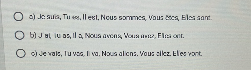 a) Je suis, Tu es, Il est, Nous sommes, Vous | StudyX