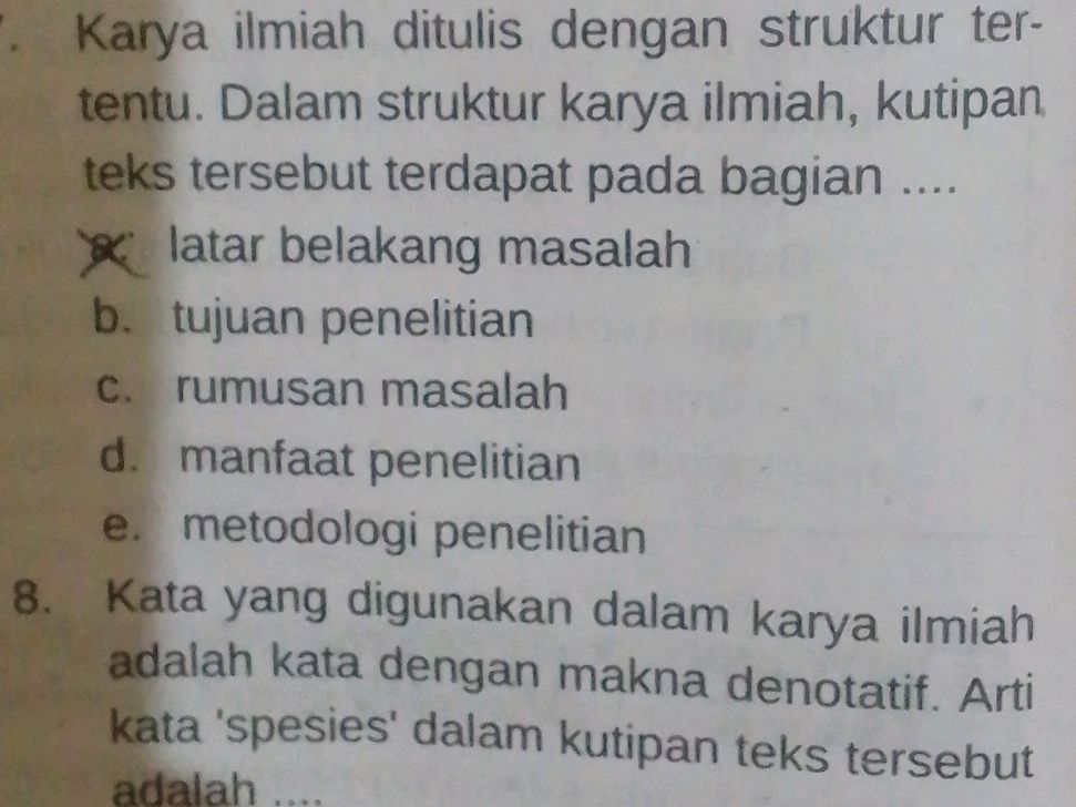 7. Karya ilmiah ditulis dengan struktur | StudyX