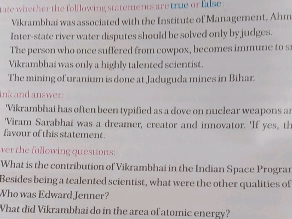 State whether the following statements are | StudyX