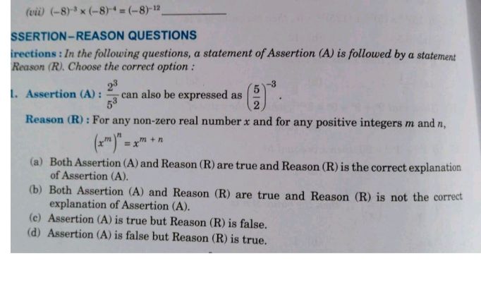 1. Assertion (A): $ {2^3}{5^3}$ can also be | StudyX