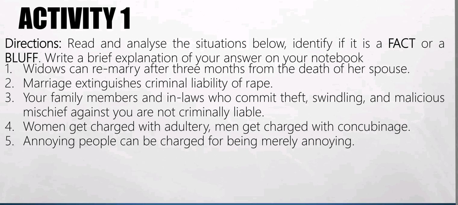 Directions: Read and analyse the situations | StudyX