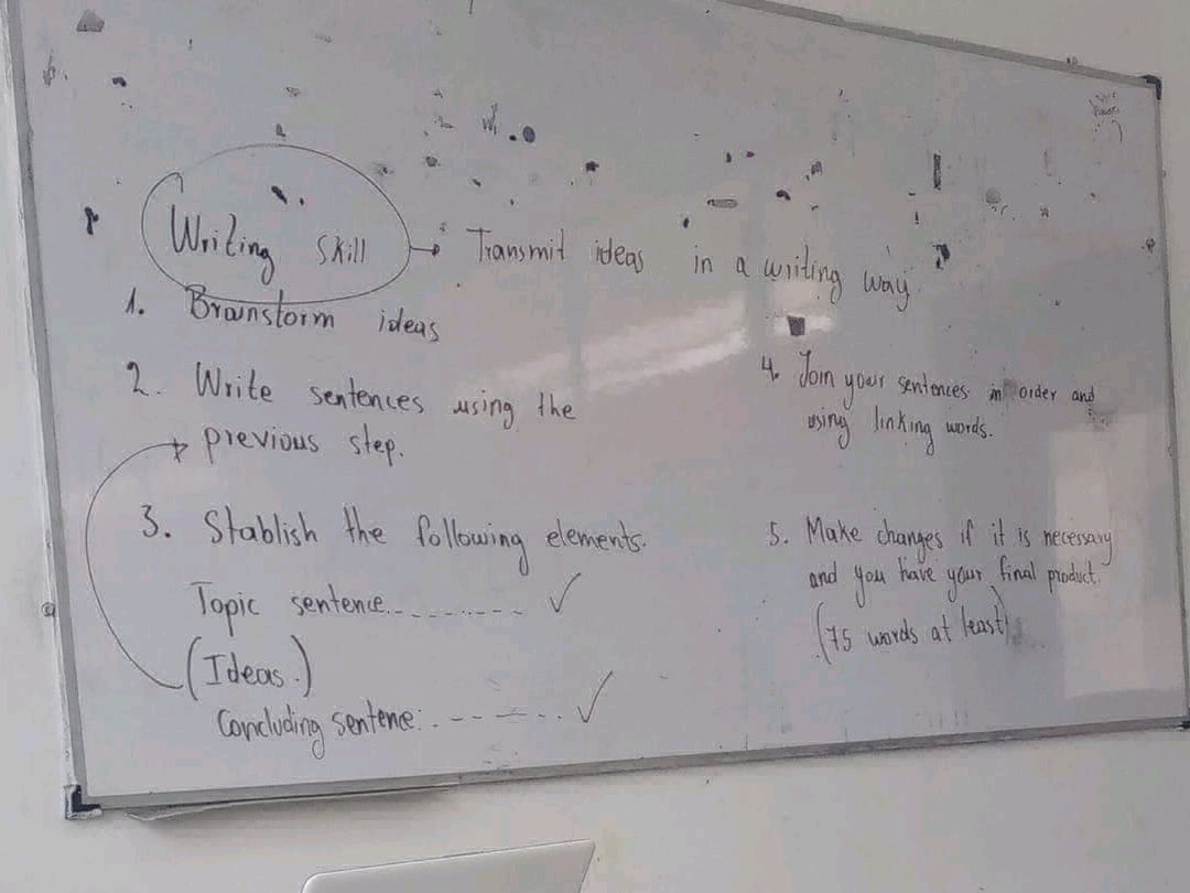 Writing Skill -> Transmit ideas in a writing | StudyX