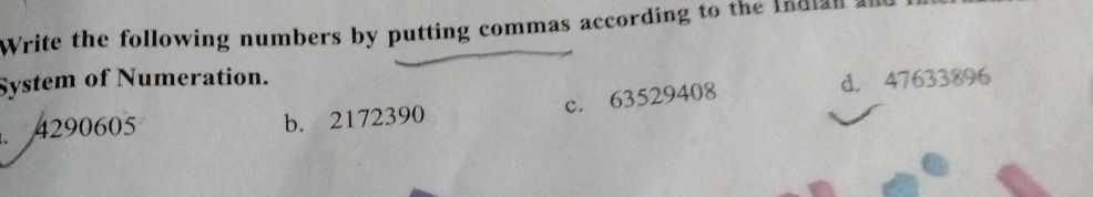 Write the following numbers by putting | StudyX