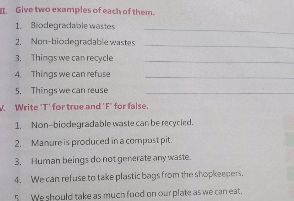 II. Give two examples of each of them. 1. | StudyX