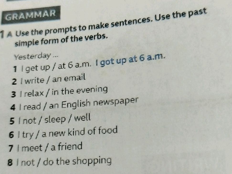 Use the prompts to make sentences. Use the | StudyX