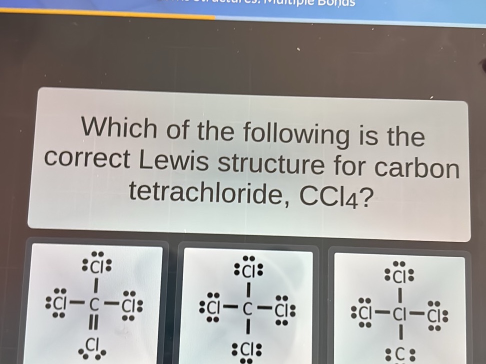 Which of the following is the correct Lewis | StudyX