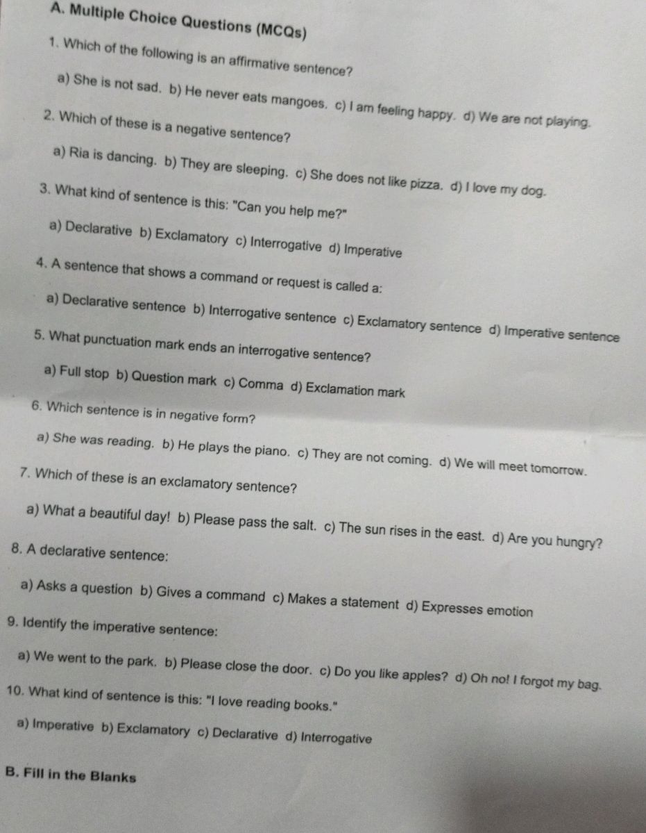 A. Multiple Choice Questions (MCQs) 1. | StudyX