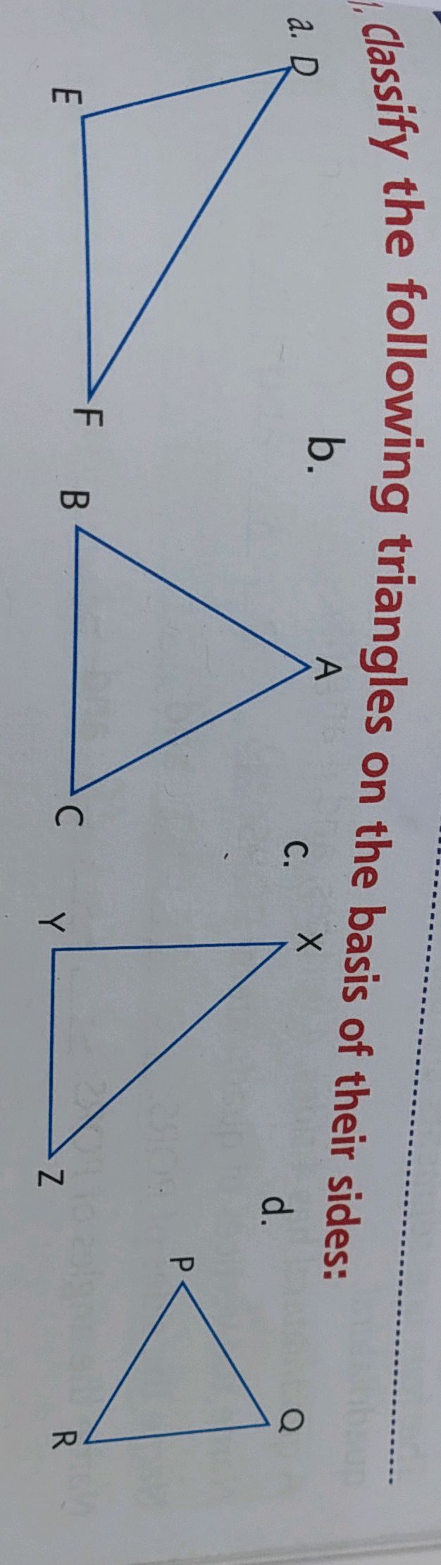 Classify the following triangles on the | StudyX