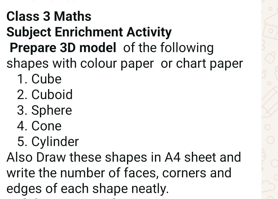 Prepare 3D model of the following shapes | StudyX