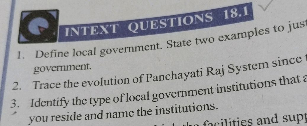 1. Define local government. State two | StudyX