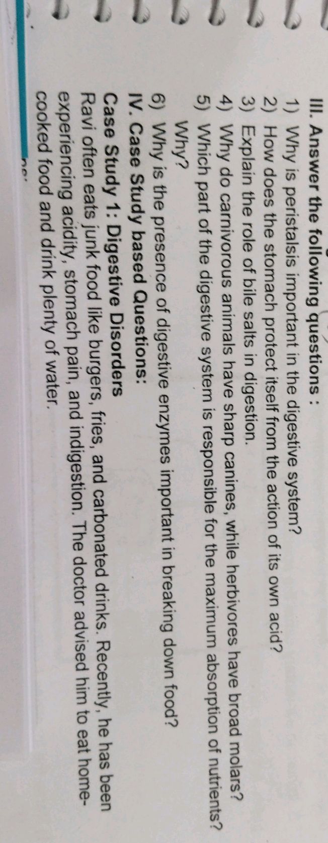 III. Answer the following questions : 1) | StudyX