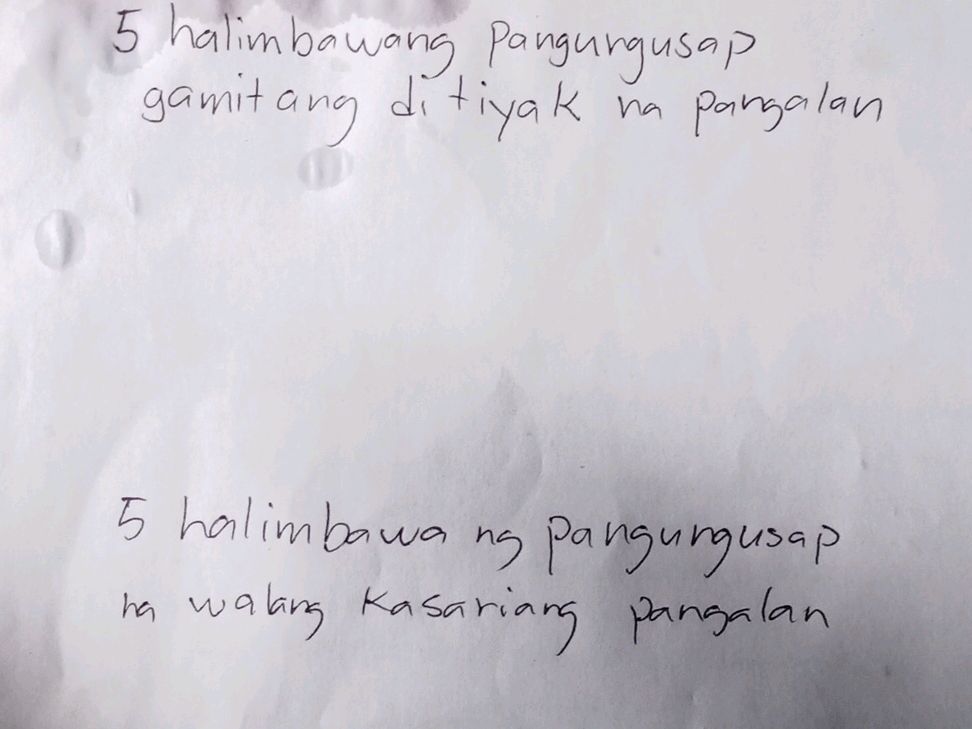 5 halimbawang pangungusap gamit ang di tiyak