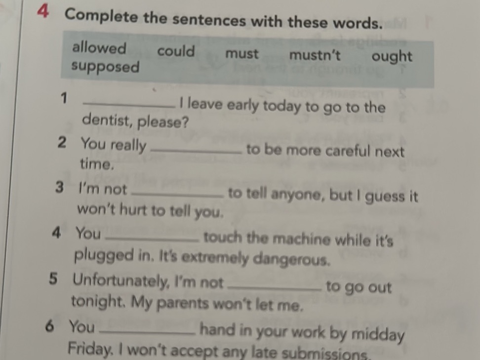 4 Complete the sentences with these words. | StudyX