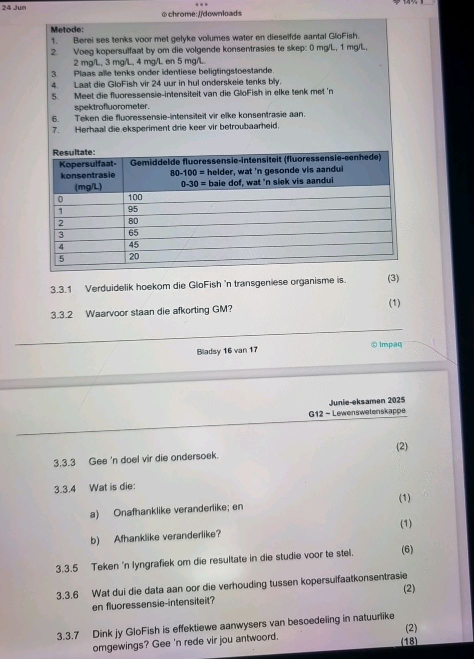 Metode: 1. Berei ses tenks voor met gelyke | StudyX