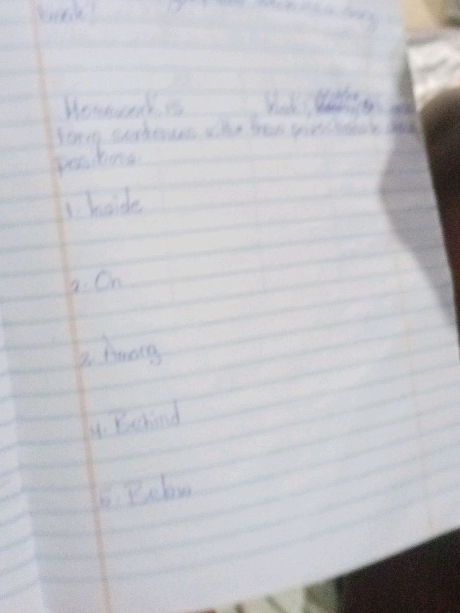 Homework is: Write long sentences with from | StudyX