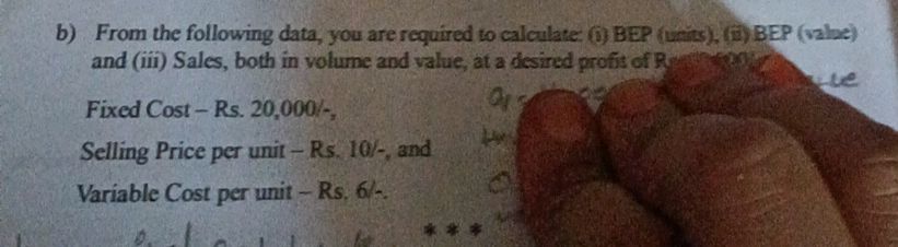 b) From the following data, you are required | StudyX