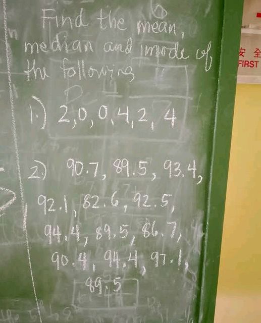 Find the mean, median and mode of the | StudyX