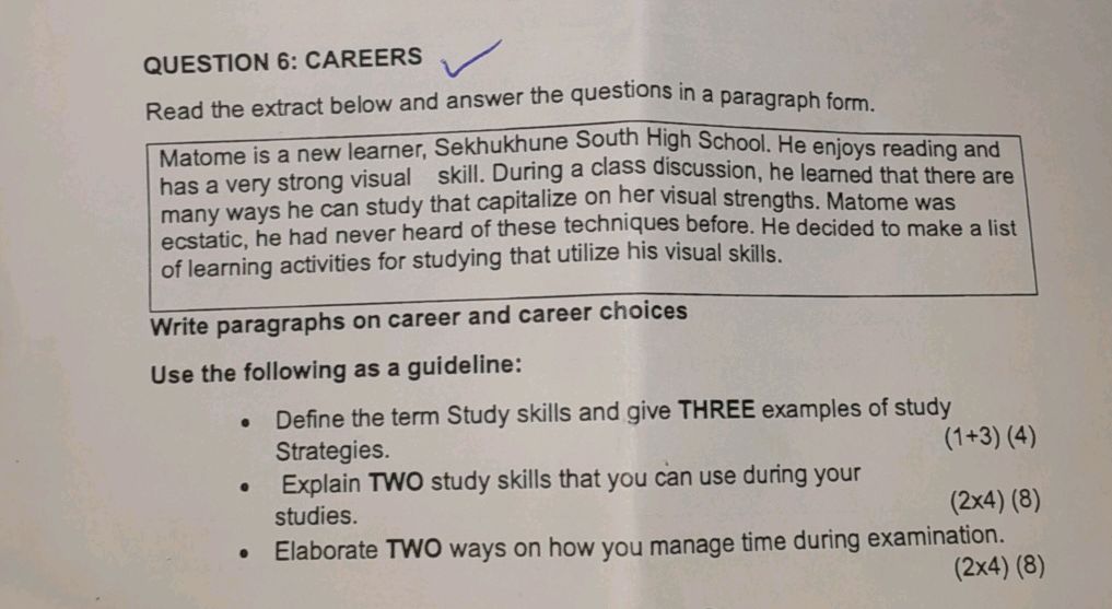 Read the extract below and answer the | StudyX