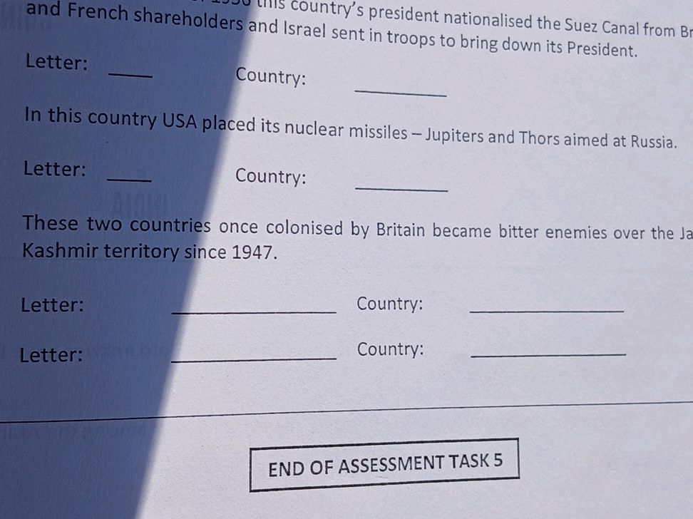 Letter: ______ Country: ______ In this | StudyX