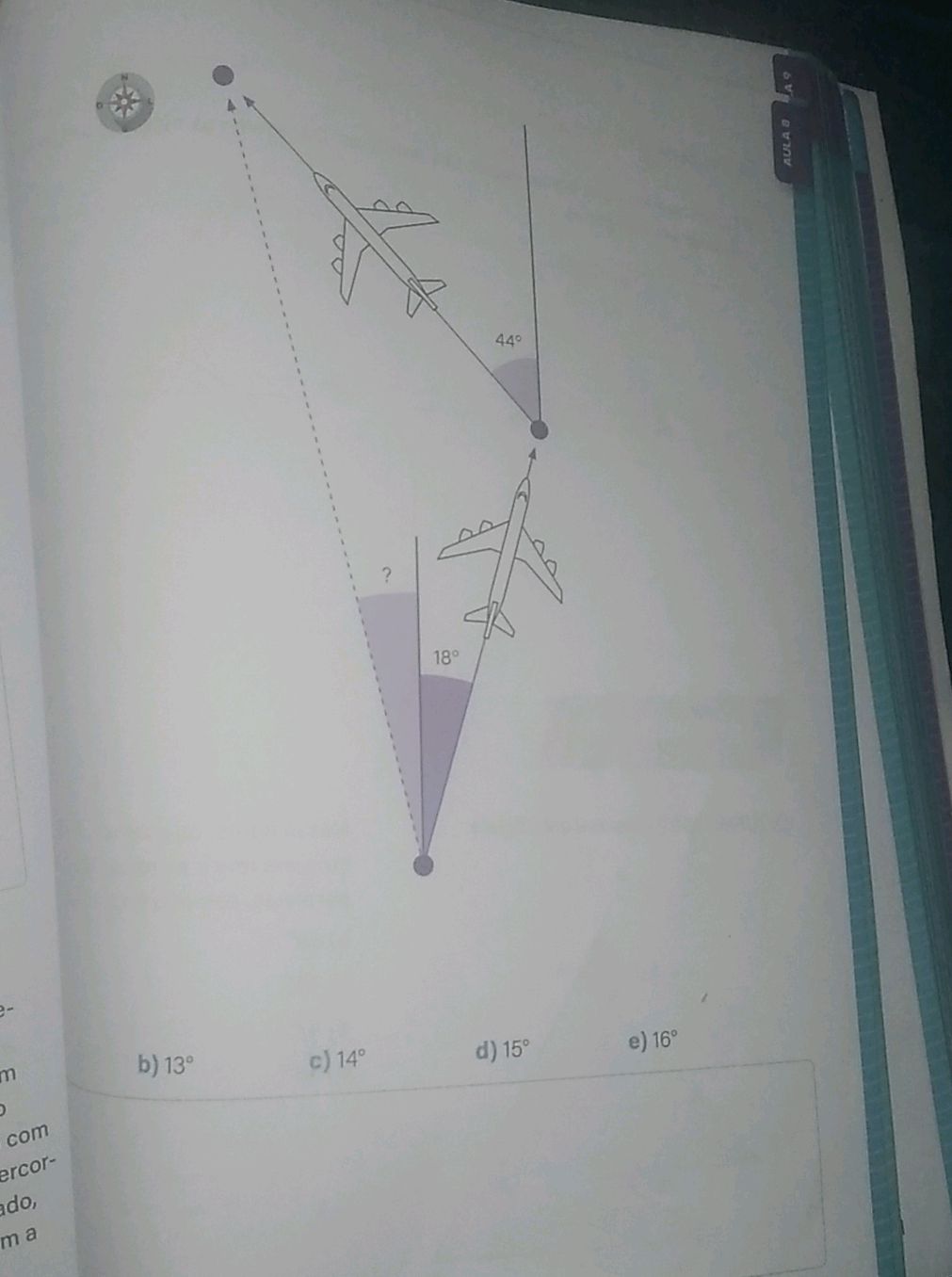 The image shows two airplanes and angles. | StudyX