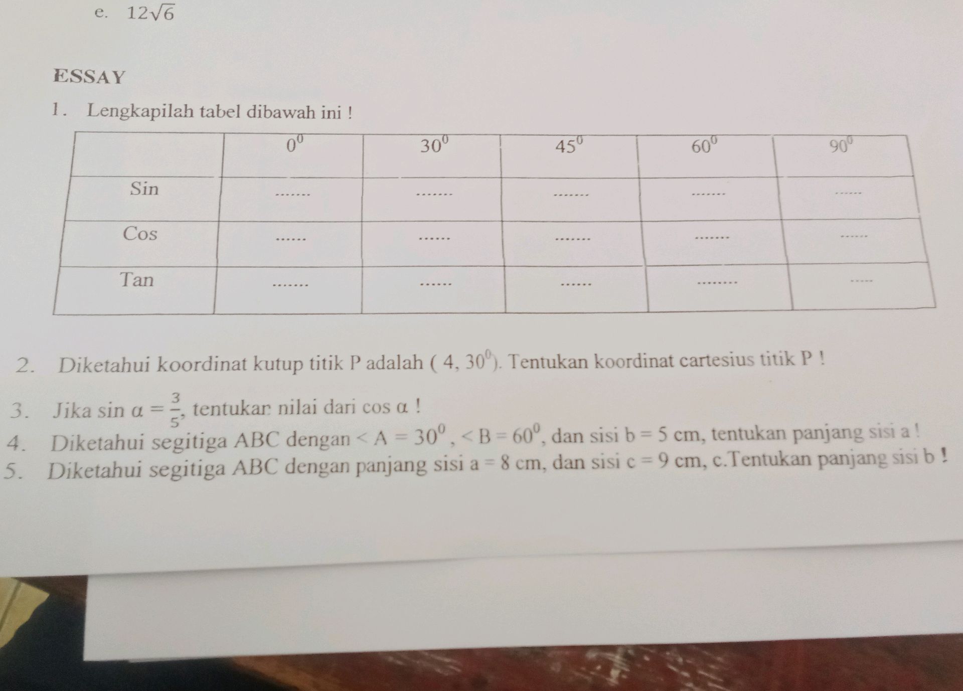 1. Lengkapilah tabel dibawah ini! | | | StudyX