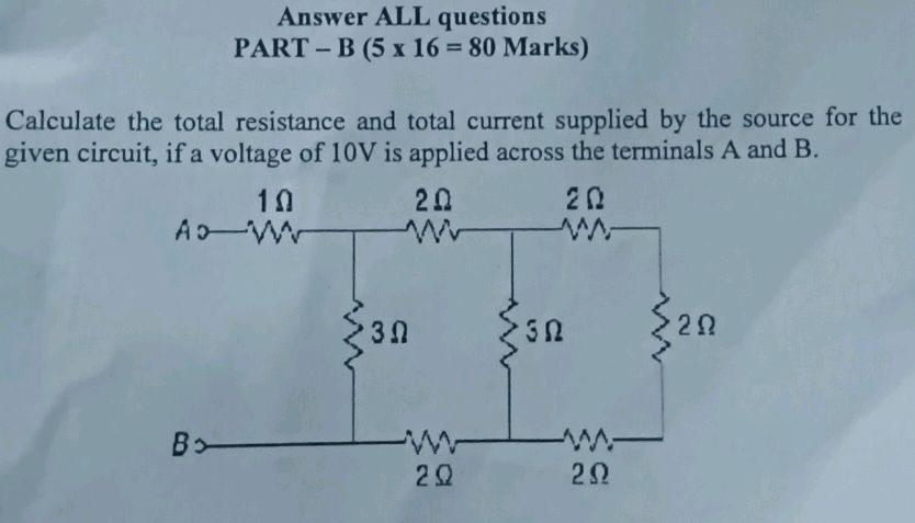 Calculate the total resistance and total | StudyX