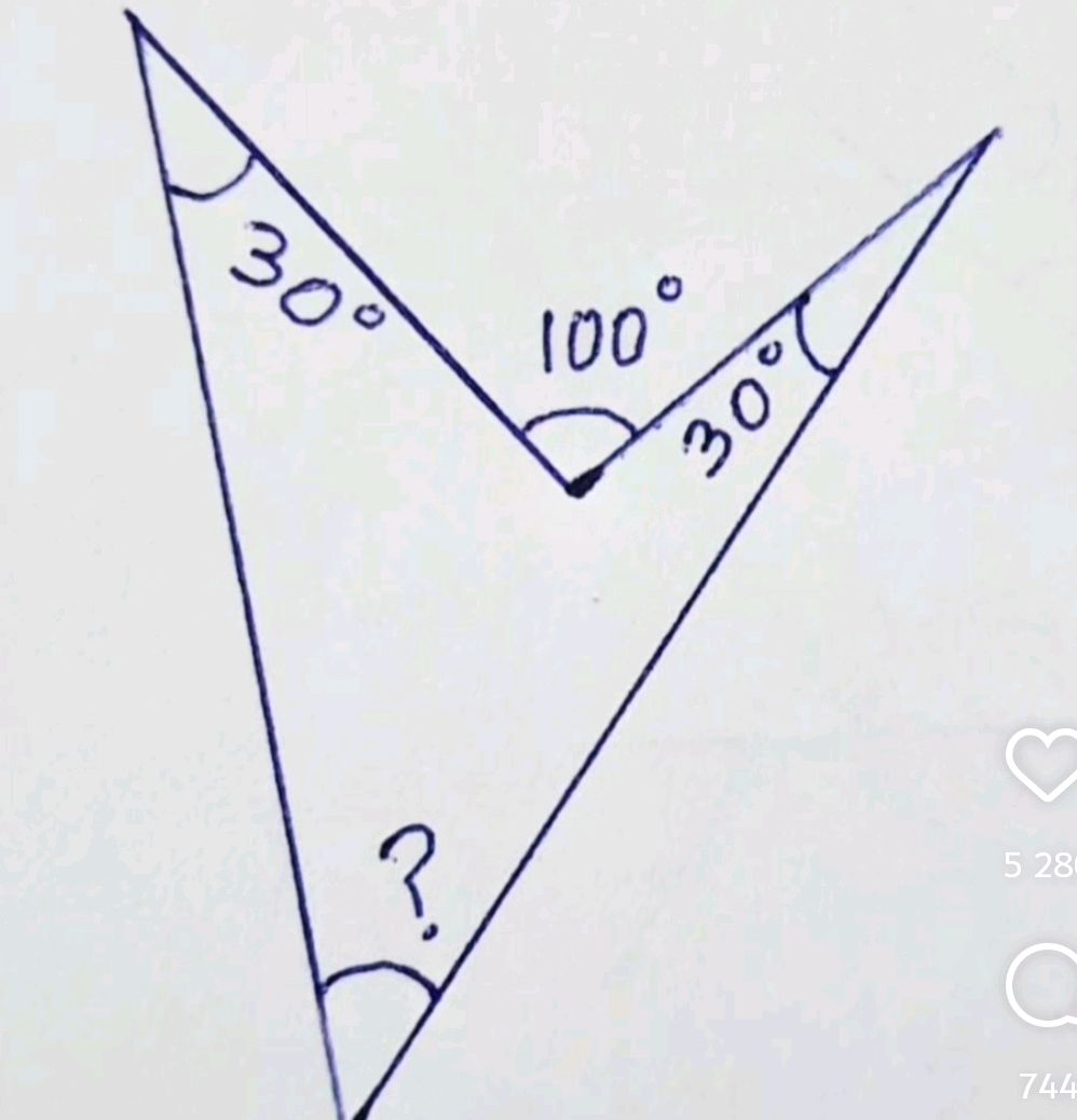 Find the missing angle in the figure. The | StudyX