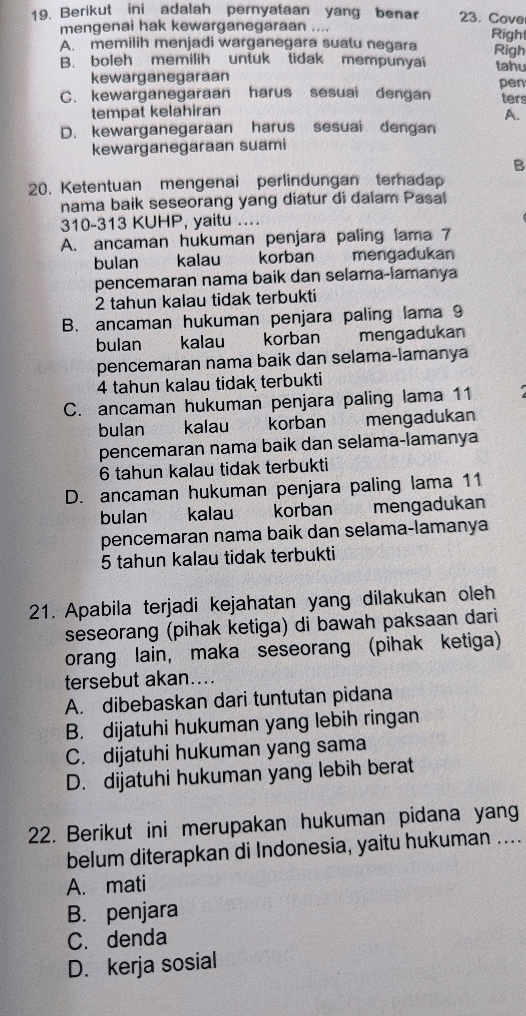 19. Berikut ini adalah pernyataan yang benar | StudyX