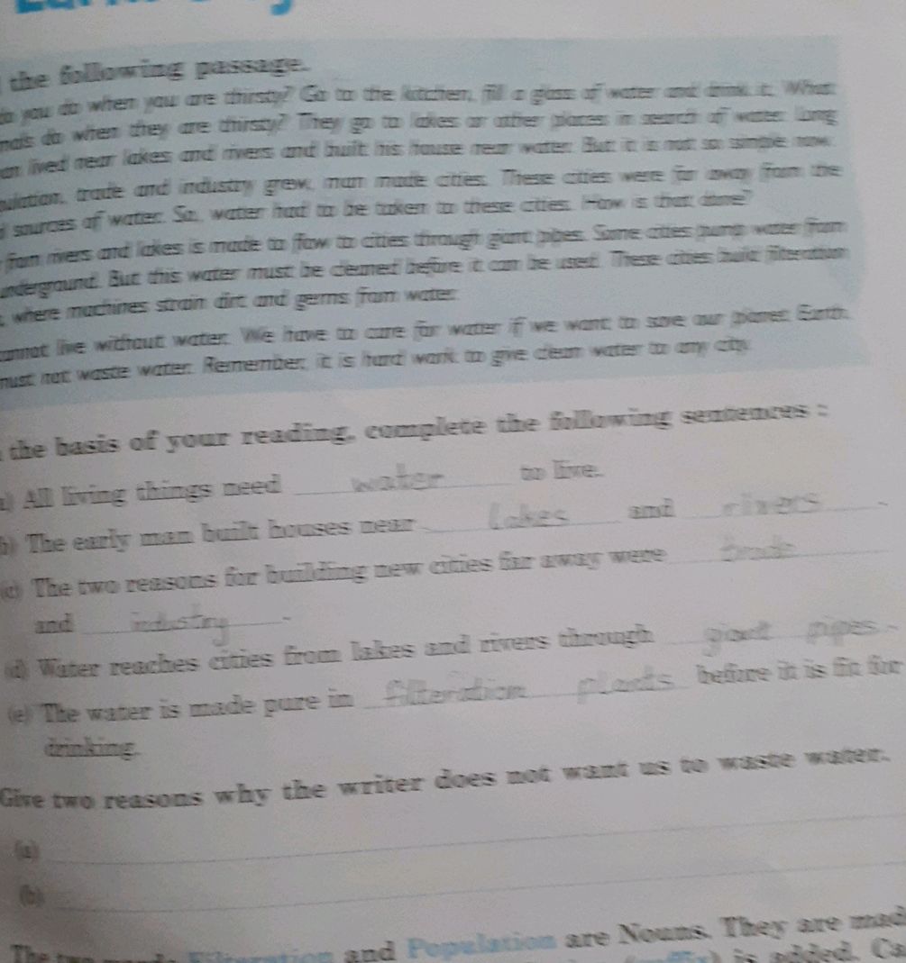 Based on the following passage, complete the | StudyX