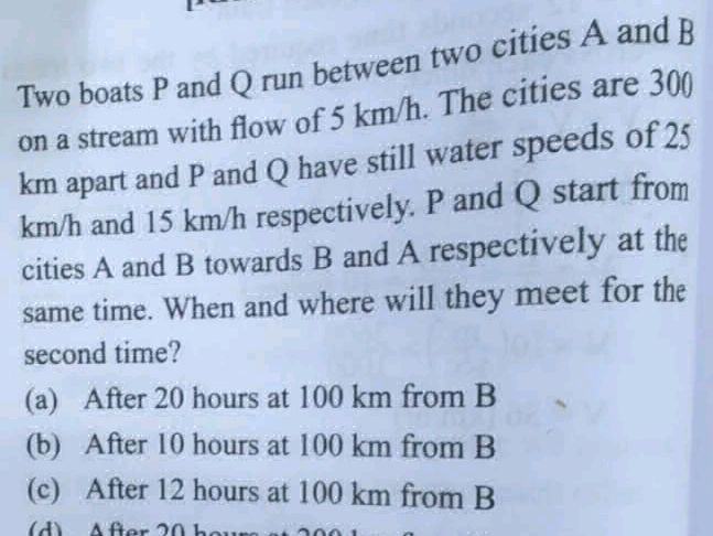 Two boats P and Q run between two cities A