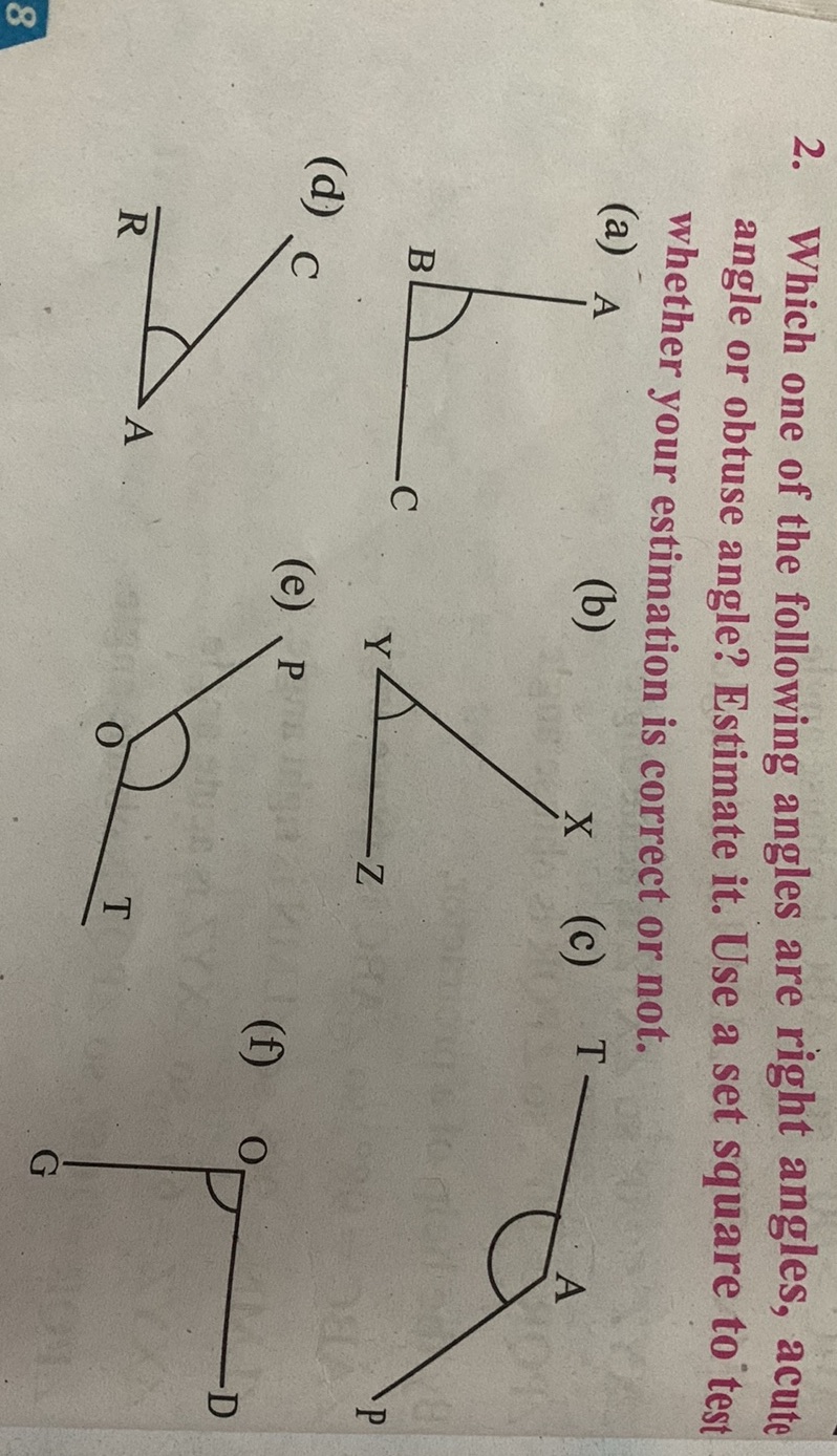 2. Which one of the following angles are | StudyX
