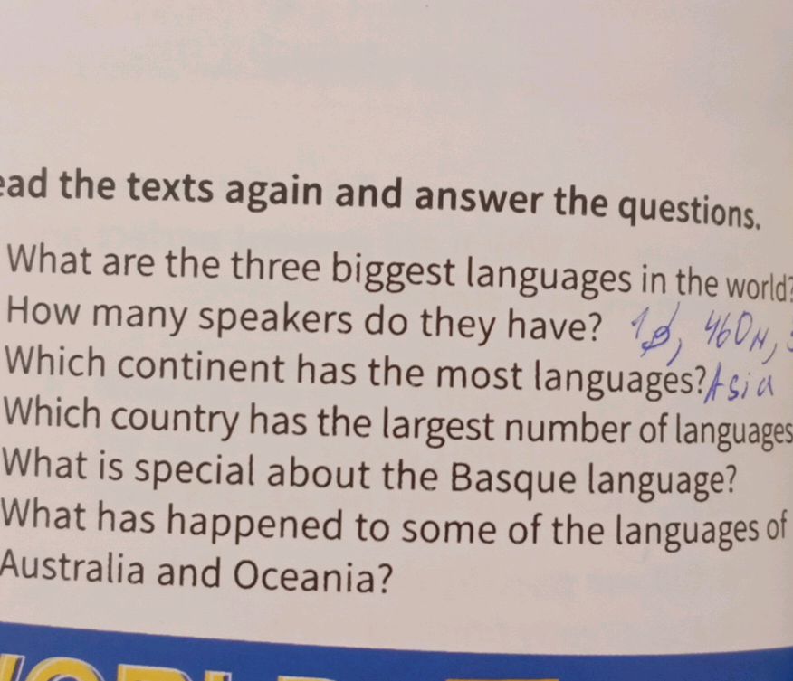 What are the three biggest languages in the | StudyX