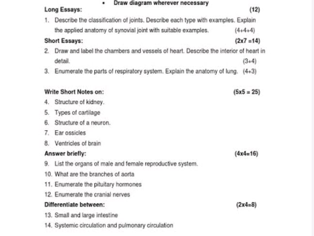 Long Essays: 1. Describe the classification | StudyX