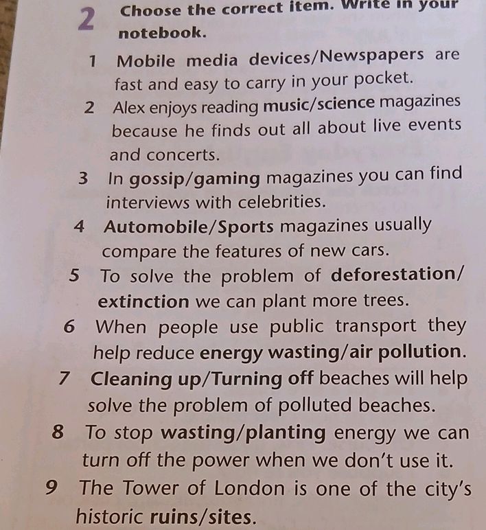 Choose the correct item. Write in your | StudyX