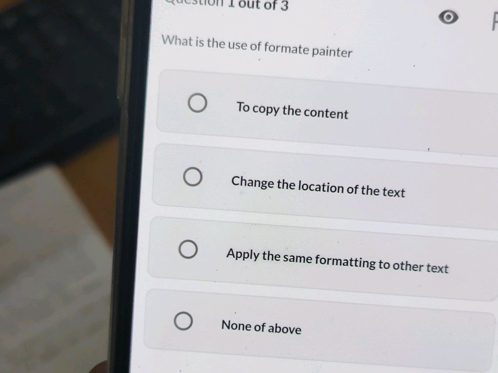 What is the use of formate painter? To copy | StudyX