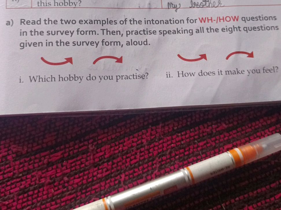 a) Read the two examples of the intonation | StudyX