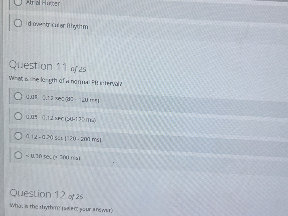 Question 11 of 25 What is the length of a | StudyX