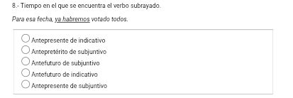 8.- Tiempo en el que se encuentra el verbo | StudyX
