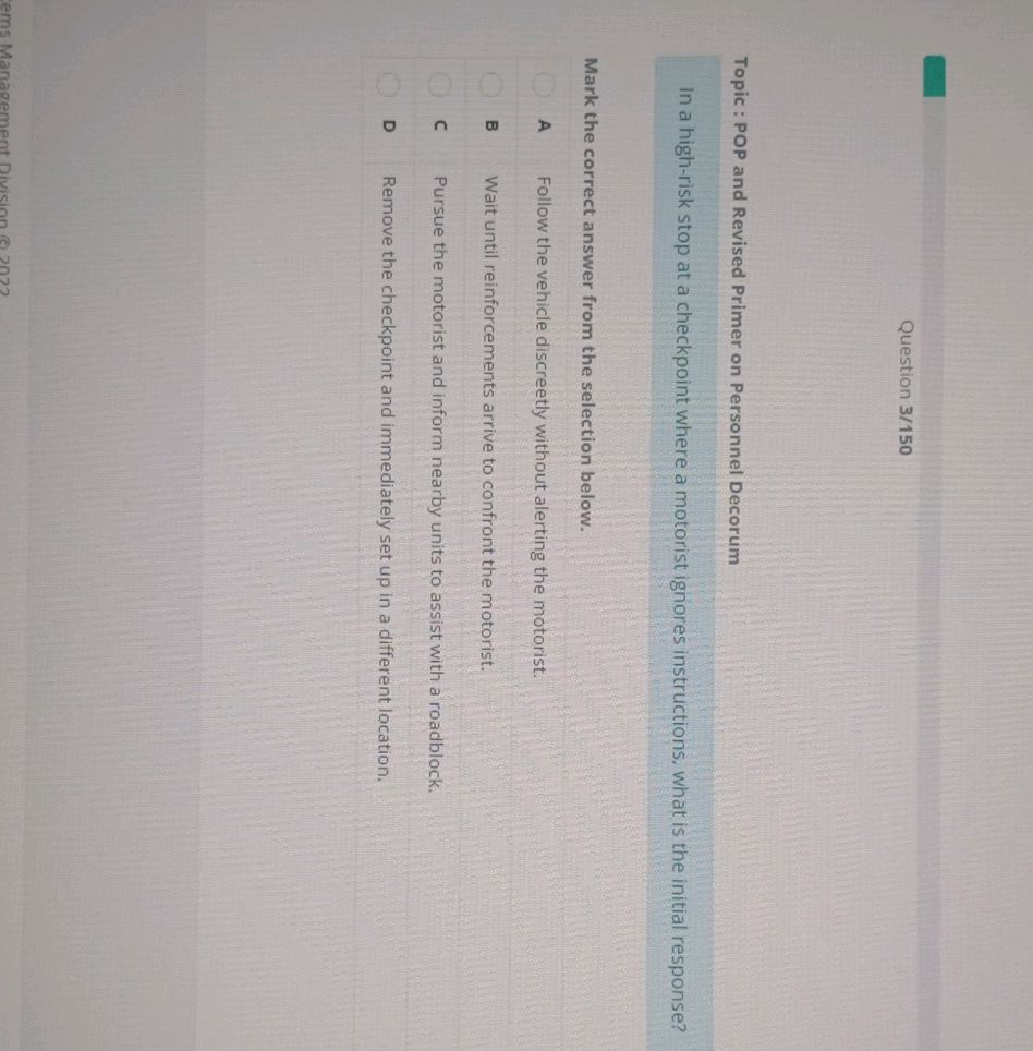 In a high-risk stop at a checkpoint where a | StudyX