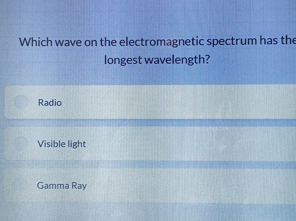 Which wave on the electromagnetic spectrum | StudyX
